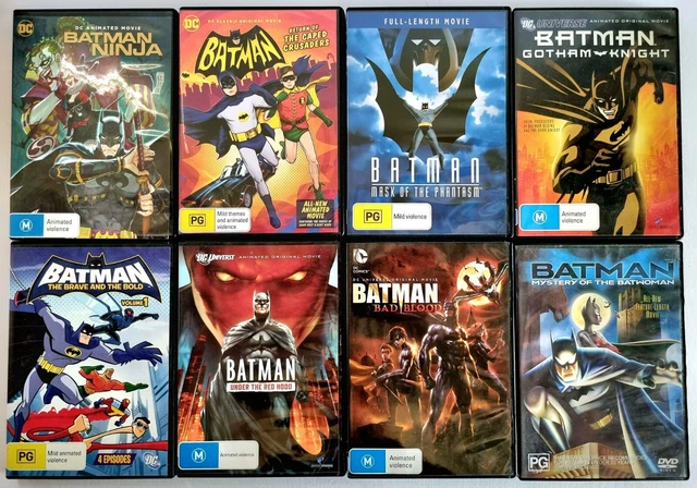 8 X BATMAN DVD Animated Movie Bundle Collection | Region 4 | DC Super ...