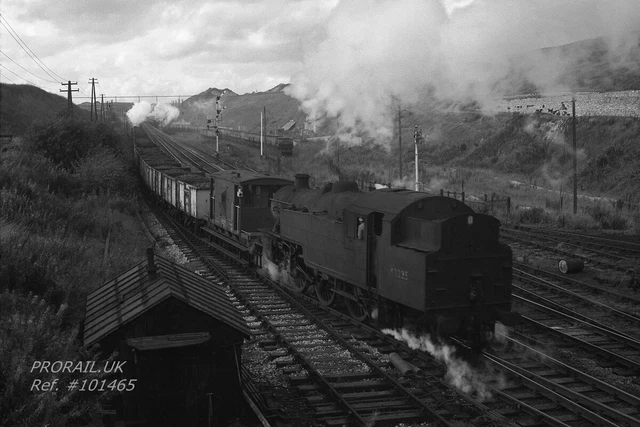 PHOTO BR(M) EX-LMS 4MT 2-6-4T 42225 assists a train leaving Peak Forest ...