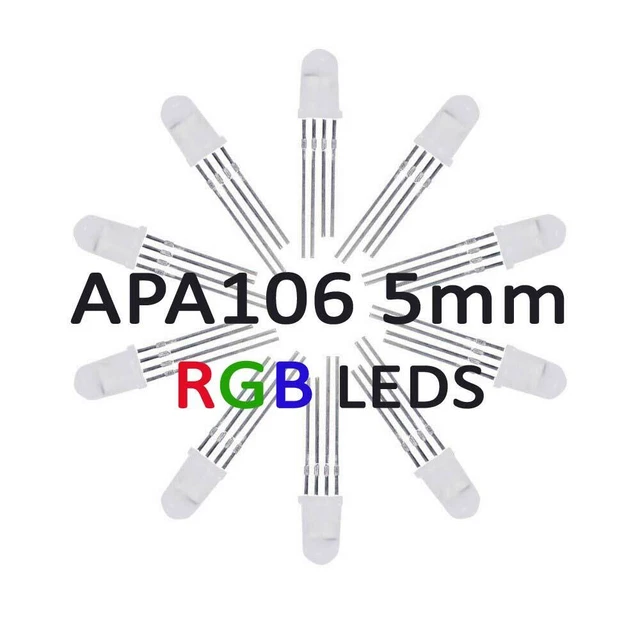 10X APA106 5MM RGB LEDS (compatible with WS2812B SK6812 NeoPixel) F5 Diffused $12.50 - PicClick AU
