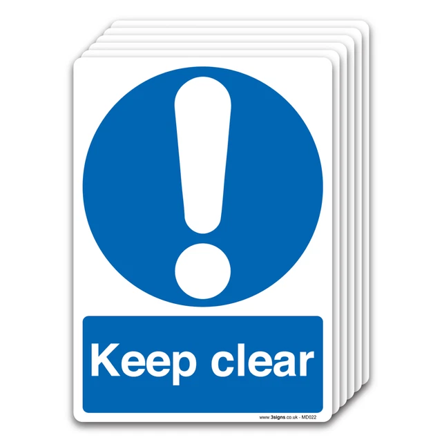 KEEP CLEAR SELF-ADHESIVE Vinyl Stickers Mandatory Safety Signs £3.29 ...