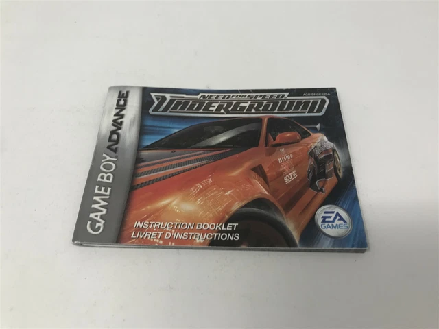 NEED FOR SPEED Underground - Game Boy Advance GBA - Manual Only - $12. ...