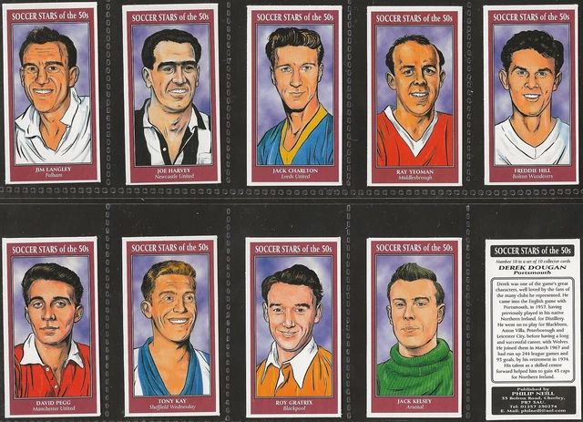 NEILL-FULL SET- FOOTBALL - Soccer Stars Of The 50'S 2001 (10 Cards ...