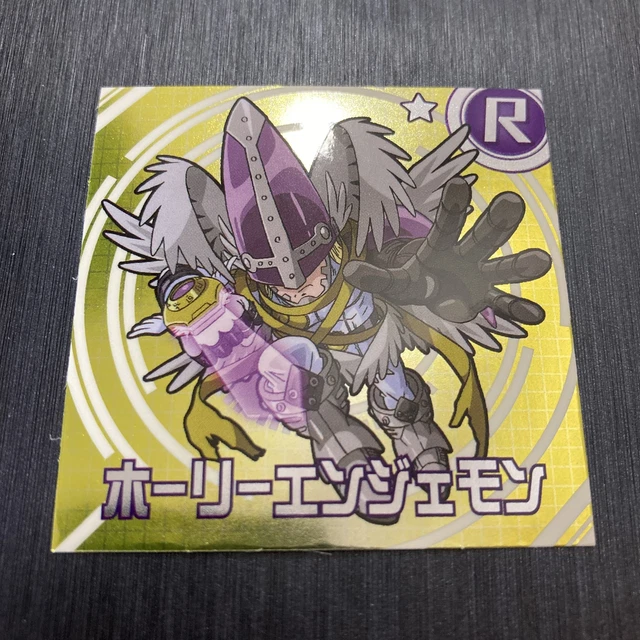 NO.32 HOLY ANGEMON R Guilmon Digimon Sticker Chocolate Snack BANDAI ...