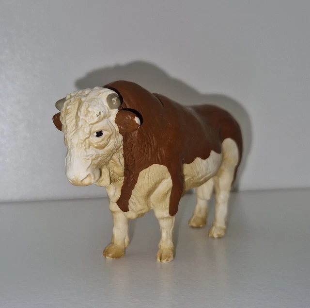 SCHLEICH HEREFORD BROWN Cow Bull 1995 Retired Farm Animal Figure £16.00 ...