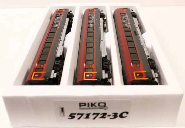 00172-3CIL PIKO HO Set 3 Coaches Railjet Of Obb Illuminate EP VI Scale ...