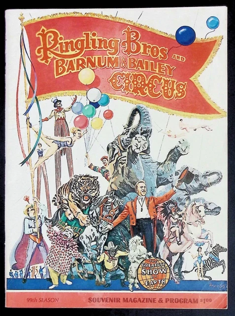 1969 RINGLING BROS. Barnum & Bailey Circus Program Lions Tigers Clowns ...