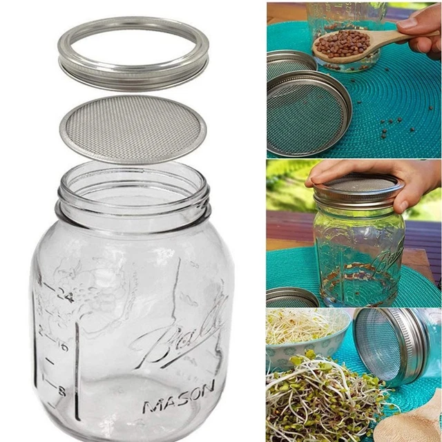 GROWING GERMINATION SEALING Ring Lid Sprouting Lid Mesh Sprout Cover ...