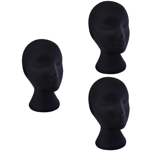 SET DI 3 testine manichino in schiuma supporto testa parrucca accessori ...