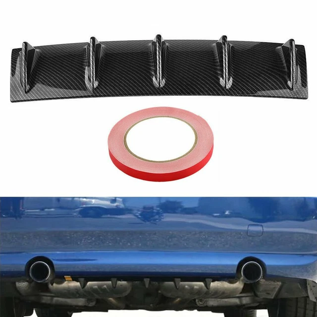 REAR LOWER BUMPER Diffuser Carbon Style Fin Spoiler Lip Wing Splitter ...