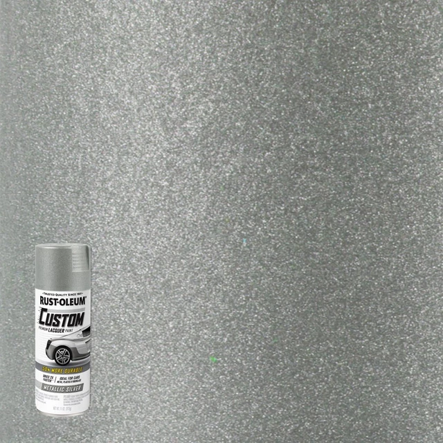 METALLIC SILVER, RUST-OLEUM Automotive Custom Lacquer Spray Paint, 11 ...