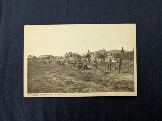 WW1 PHOTO POSTCARD of British Artillery Soldiers at Colchester Barracks ...