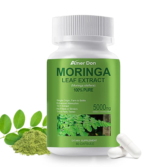 MORINGA CAPSULES 5000MG Oleifera Leaf Pure Organic Powder Natural Superfood caps £8.99 - PicClick UK