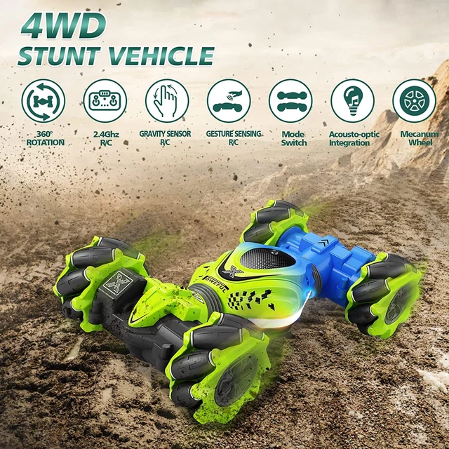 4WD 360° STUNT RC Hand Gesture Sensing Car Off-Road Remote Control Toy ...