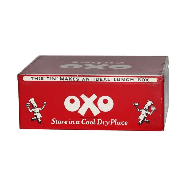 BOÎTE PUBLICITAIRE VINTAGE vide OXO cubes Lunch Box en tôle ...