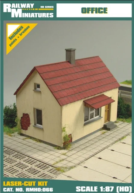 RAILWAY MINIATURES RMHO:066 Kit Maison/Bureau Découpe Laser HO/OO ...