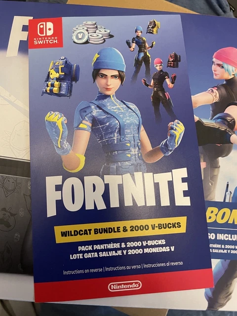 *CODE ONLY* SWITCH Fortnite Wildcat Bundle Code + 2,000 V-Bucks New ...