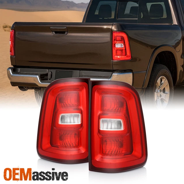 FOR 2025-2026 DODGE Ram 1500 Halogen Chrome Trim Red Clear Tail Light ...