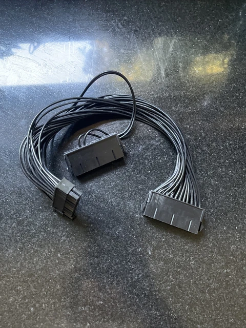 POWER SUPPLY SPLITTER Dual PSU Cable Adapter 24 Pin 20+4 Pin ATX ...