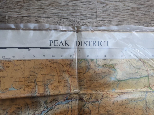 VINTAGE 1960 OS Tourist Map PEAK DISTRICT Folding Plastic Covered Ex ...