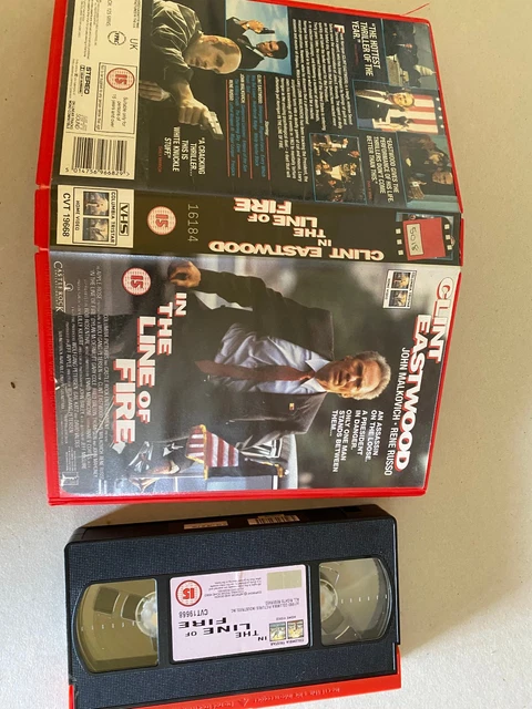 IN THE LINE Of Fire Clint Eastwood VHS Video large case ex rental £10. ...