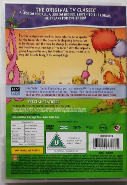 DR SEUSS' THE Lorax - Taylor Swift - Reg 2, 4 & 5 Pal Dvd - Deluxe ...