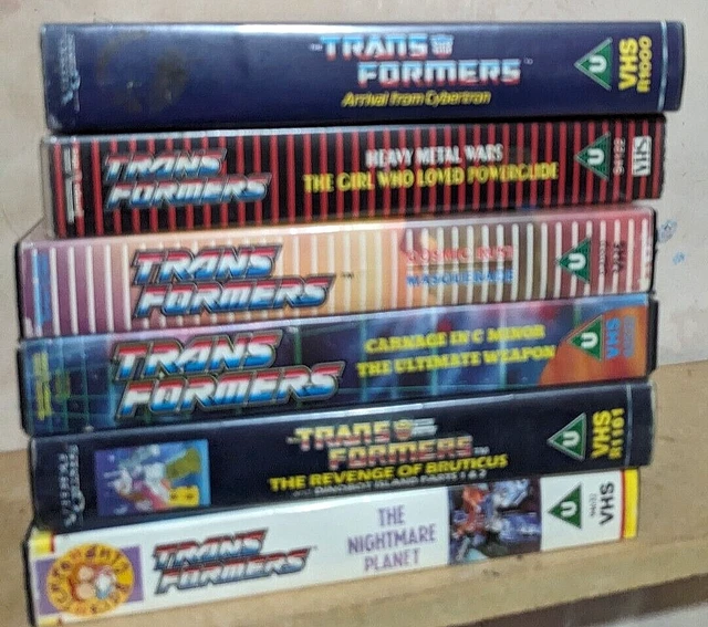 6 X TRANSFORMERS VHS Dinobots Revenge Bruticus Arrival Cybertron Cosmic ...