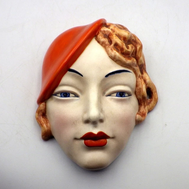 BESWICK 1930S Art Deco Pottery Face WALL MASK £225.00 - PicClick UK