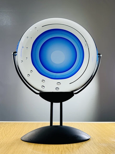 VINTAGE ITALIENISCHER OBALL Murano Kunst Glasscheibe Skulptur auf ...