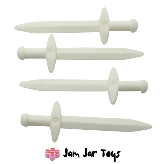 LEGO SWORDS LONG Sword Greatsword - White - Knights Castle 4 x NEW W38 ...