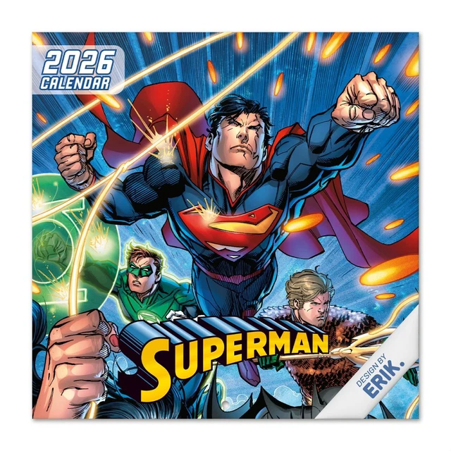 WALL CALENDAR 2026 - DC Comics Superman Calendar 2026 Official | Square ...