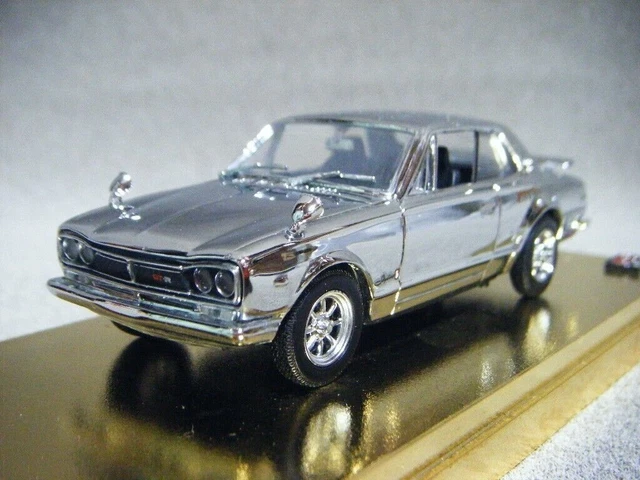 KYOSHO NISSAN SKYLINE Gt-R Kpgc10 Hakosuka 1/43 Chrome Silver Mirror W ...