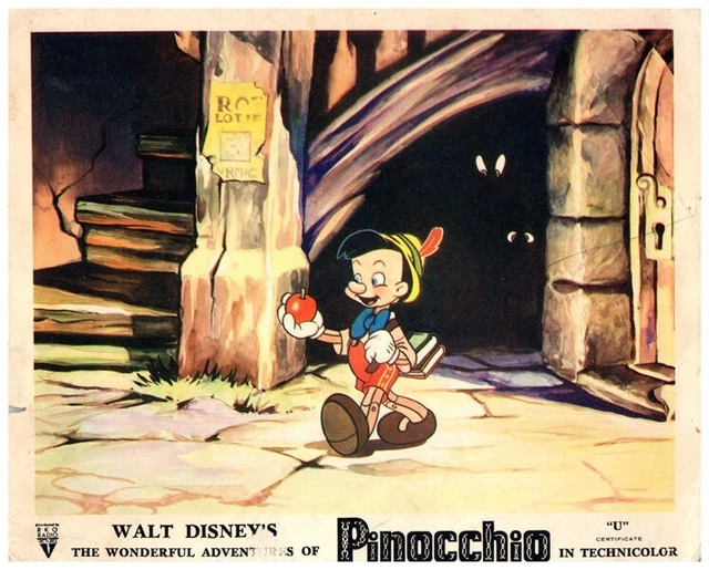 PINOCCHIO ORIGINAL LOBBY Carte Walt Disney Animation Transport Apple ...