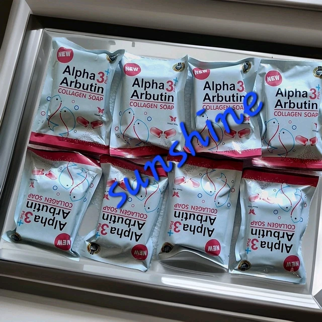 ALPHA 3 PLUS Arbutin Collagen Whitening Soap Bars Soap Reduce Acne ...