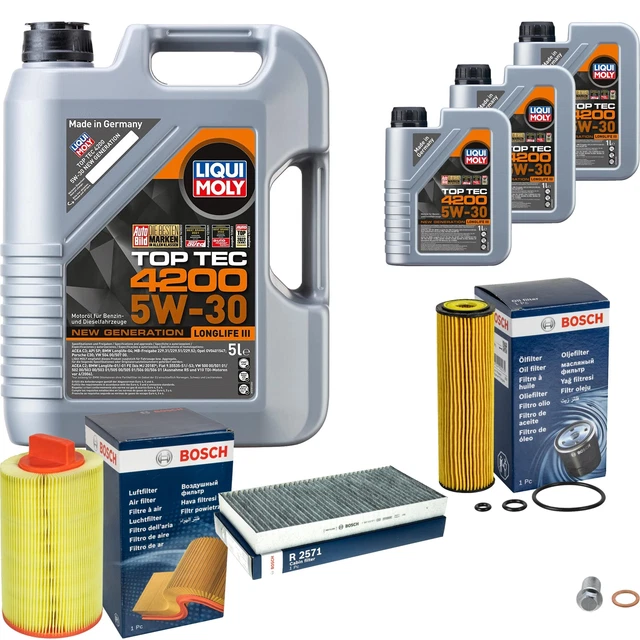BOSCH INSPECTION SET 8 LIQUI MOLY Top Tec 4200 5W-30 pour Mercedes-Benz ...