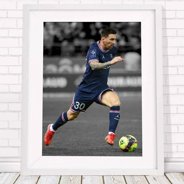 LIONEL MESSI - PSG - Football Soccer Poster Print - Sizes A5 to A0 EUR ...