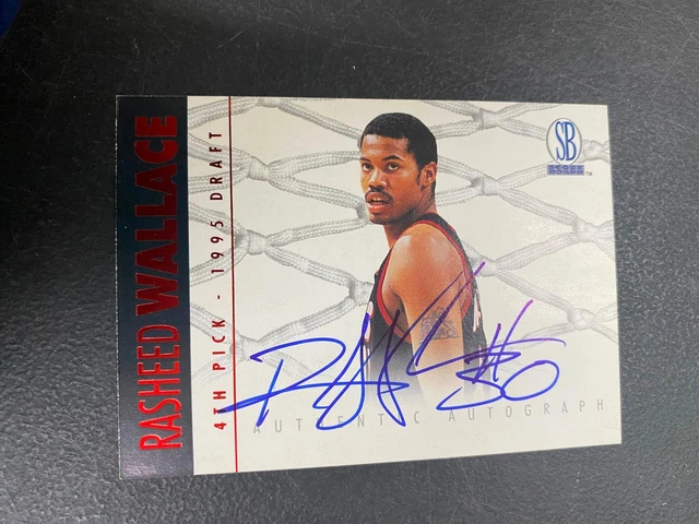 TABLEAU DE BORD autographe auto Rasheed Wallace 1997 Portland Trail ...