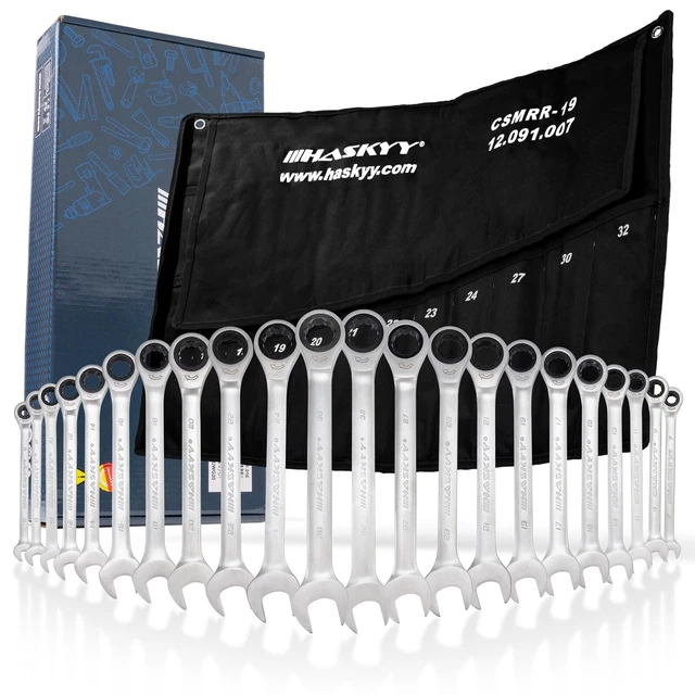 RATSCHENSCHLÜSSEL SATZ 6-32MM Maul Ring Ratsche Schlüssel 22 tlg. Werkzeug Set EUR 99,99 ...