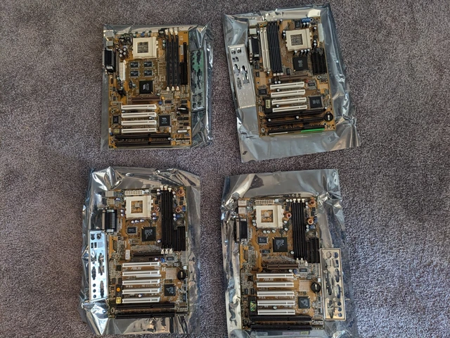 SOCKET 7 MOTHERBOARD bundle - ASUS P5A / FIC / GIGABYTE - AGP ISA RETRO ...