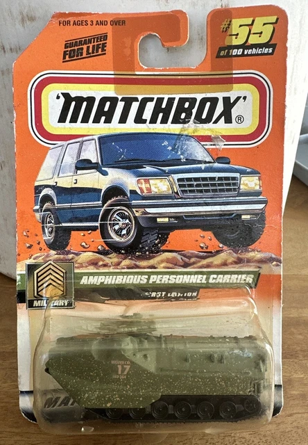 1999 MATCHBOX AMPHIBIOUS Personnel Carrier Military Transport #55 ...