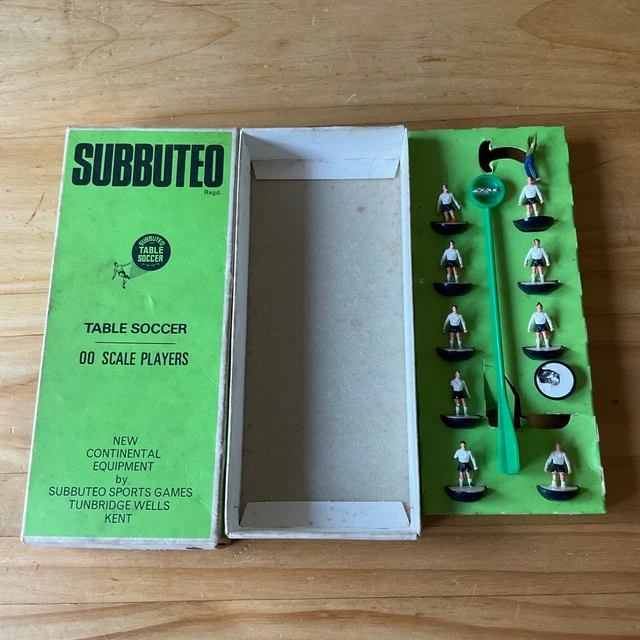 VTG 1970S SUBBUTEO Table Soccer Football Team White Black ? Derby ...