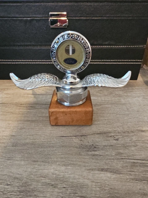 BOYCE MOTOMETER WINGED Ford Radiator Cap Automobile Car Hood Ornament ...