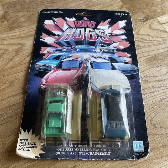 ROAD HOGS RED and Blue Car Pull-Back Motorized Vehicle - 1987 Vintage ...