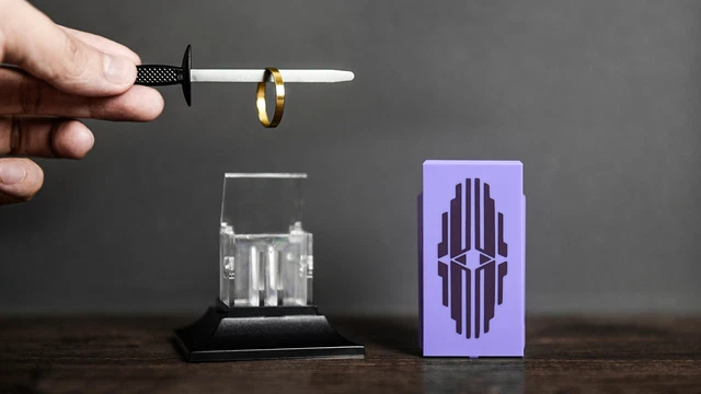 2PCS TENYO SWORD Through Ring Inside Casket (Crystal Cleaver) Magic ...