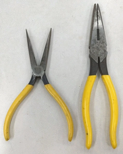 2PC KLEIN TOOLS D203-7C 7" Spring Needle Nose & D-203-8 8" Needle Nose ...