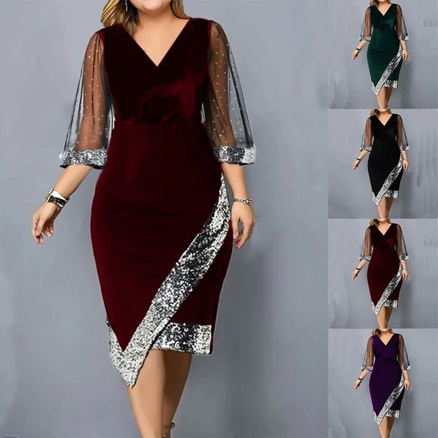 ROBE DE SOIR E cocktail femme l gante taille plus maille florale ...