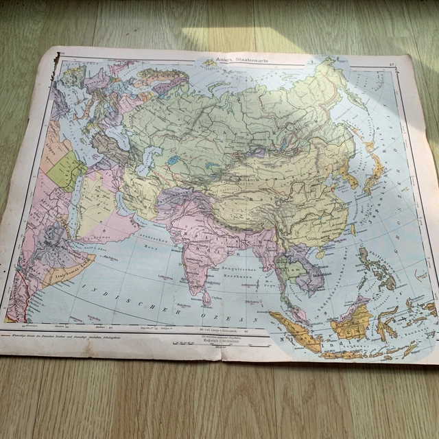 ANTIQUE LATE 1800,S / Early 1900,s Map - Asia - China - Russia £24.95 ...