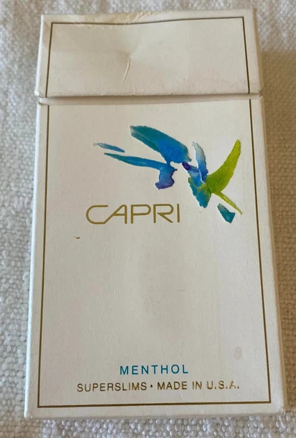 VINTAGE CAPRI MENTHOL Cigarette Cigarettes Cigarette Paper Box Empty ...