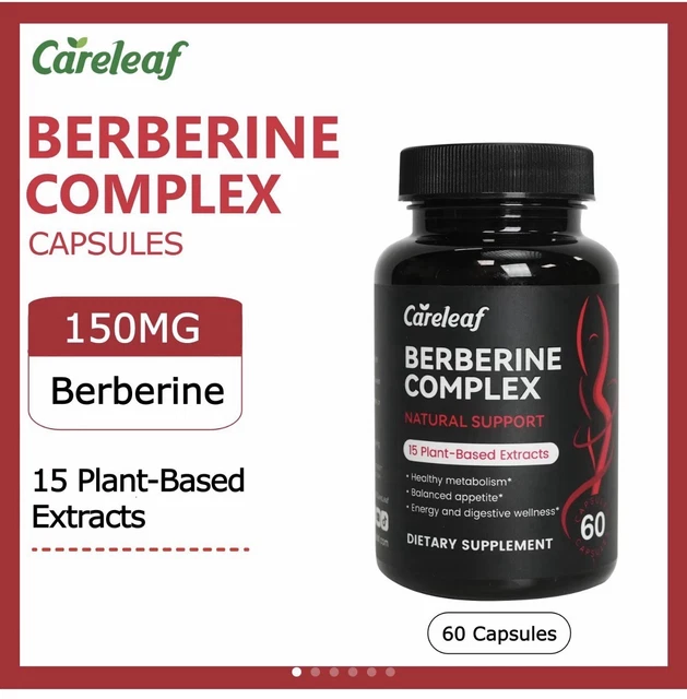 CARELEAF BERBERINE COMPLEX Capsules Supplement - 20 Botanical Extracts ...