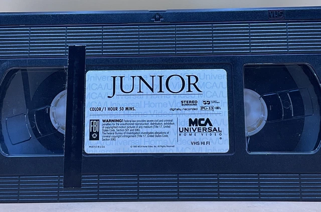 JUNIOR VHS 1994 Arnold Schwarzenegger Danny DeVito Former Blockbuster ...
