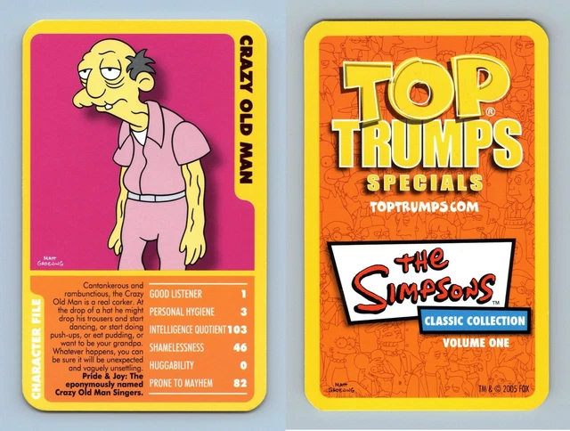 CRAZY OLD MAN - The Simpsons Classic Volume 1 2005 Top Trumps Specials ...